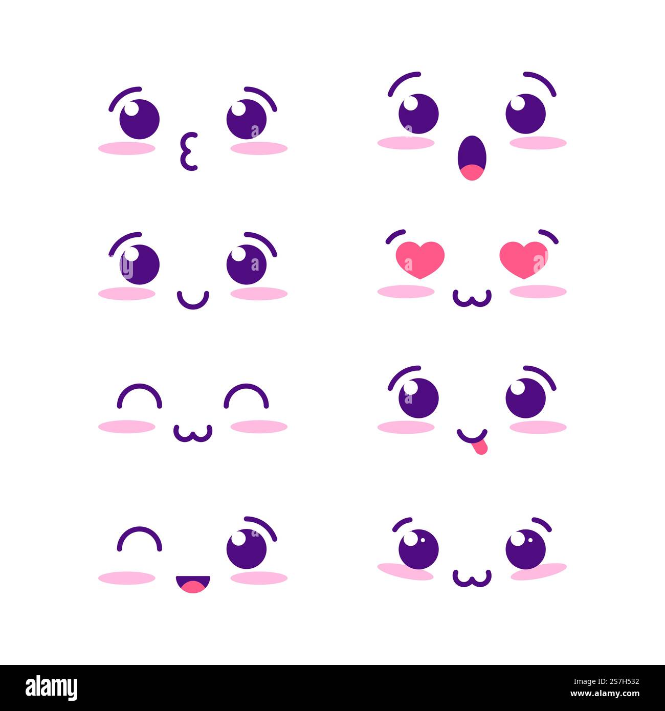 Cute heart kiss kawaii Stock Vector Images - Alamy