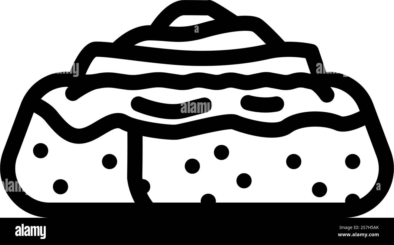 cinnamon bun food meal line icon vector. cinnamon bun food meal sign ...