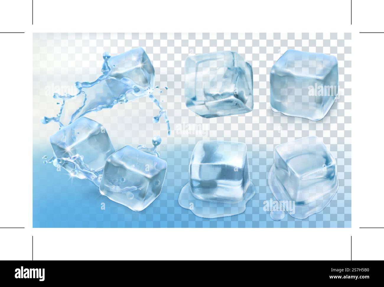 Ice cube, vector set with transparency Stock Vector Image & Art - Alamy