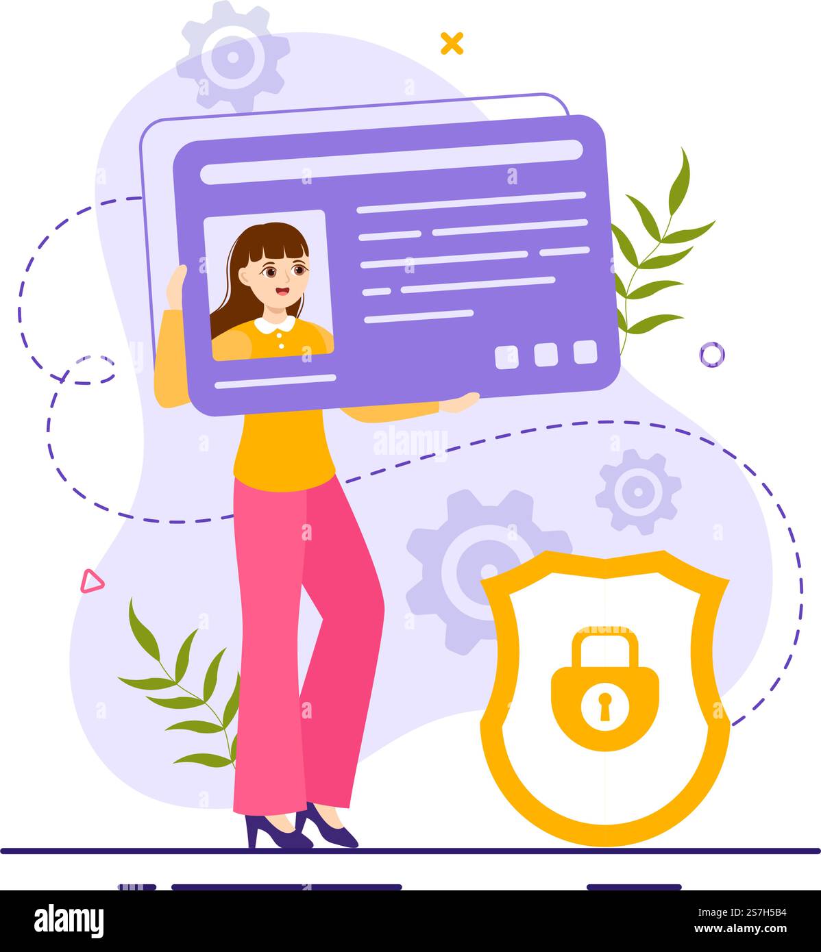 Identification Vector Illustration of Identity Card with Photo, Document, and Information in ...