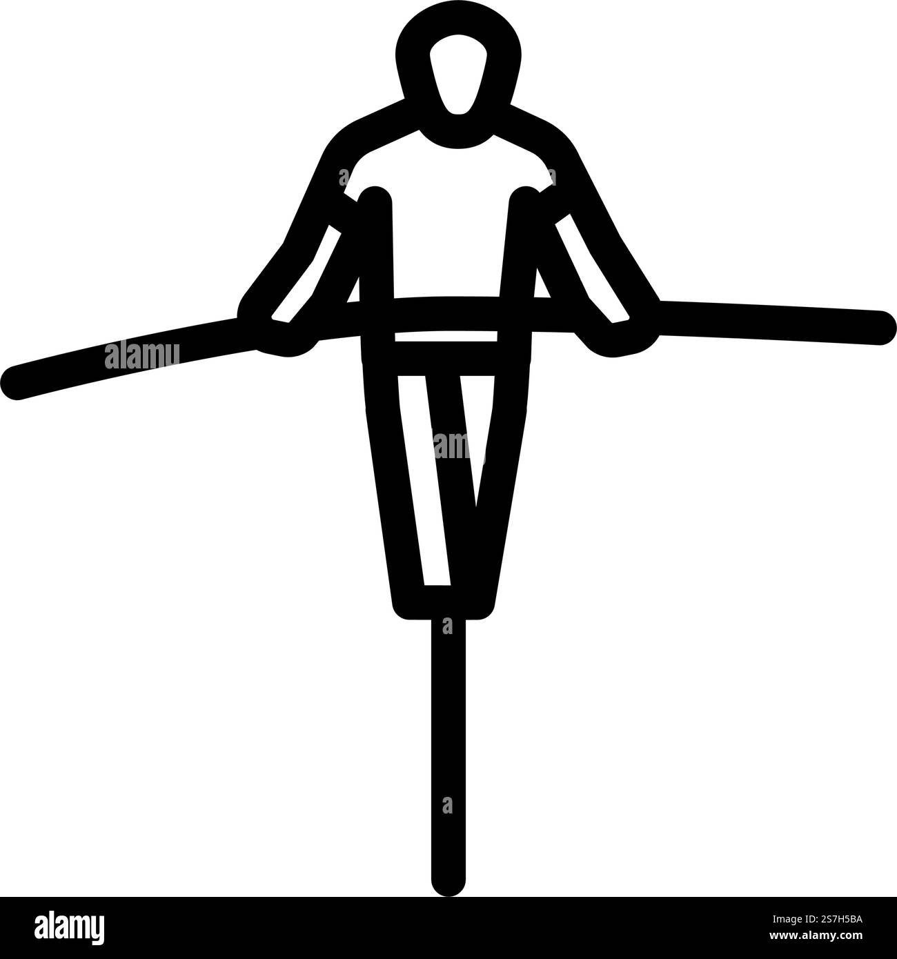 tightrope walker carnival vintage show line icon vector. tightrope ...