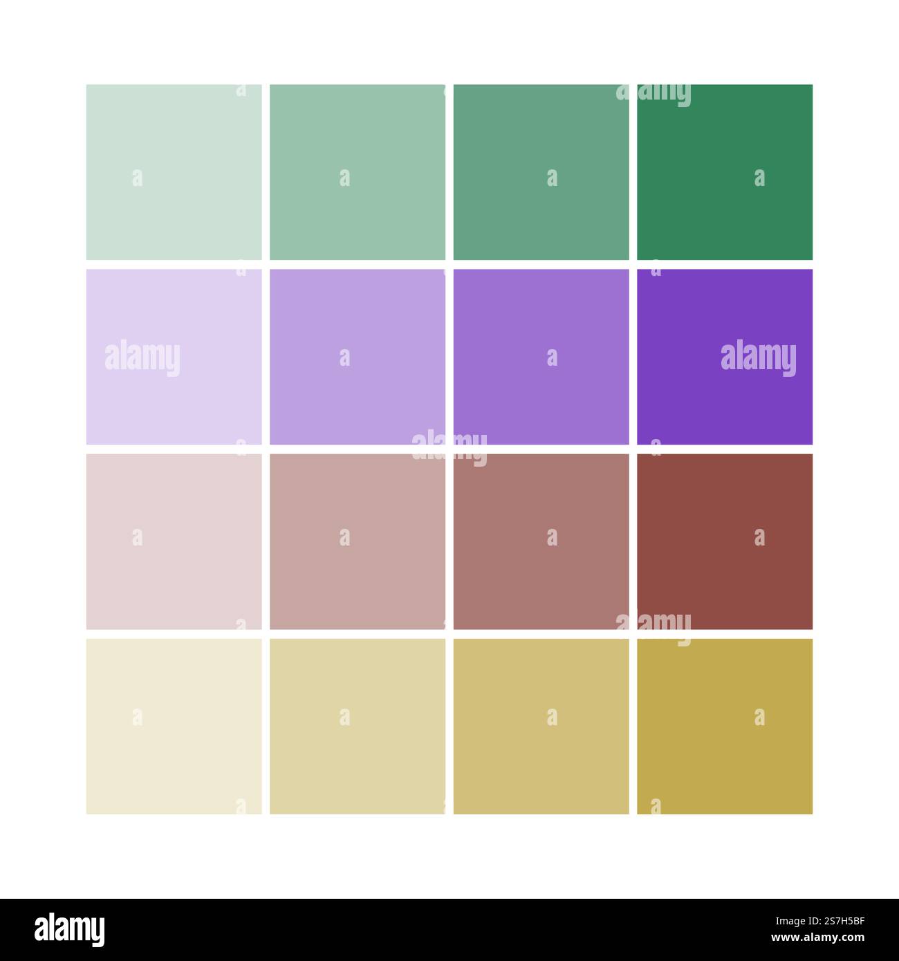 Muted color palette. Pastel tone squares. Coordinated shade selection ...