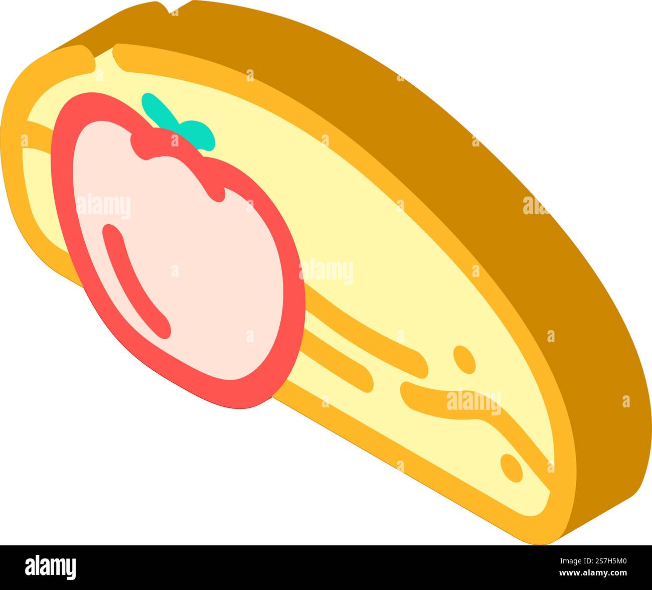 tomato bun food meal isometric icon vector. tomato bun food meal sign ...