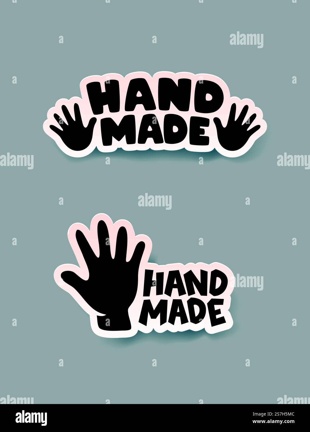 Set of hand made stickers, labels and badges Stock Vector Image & Art ...