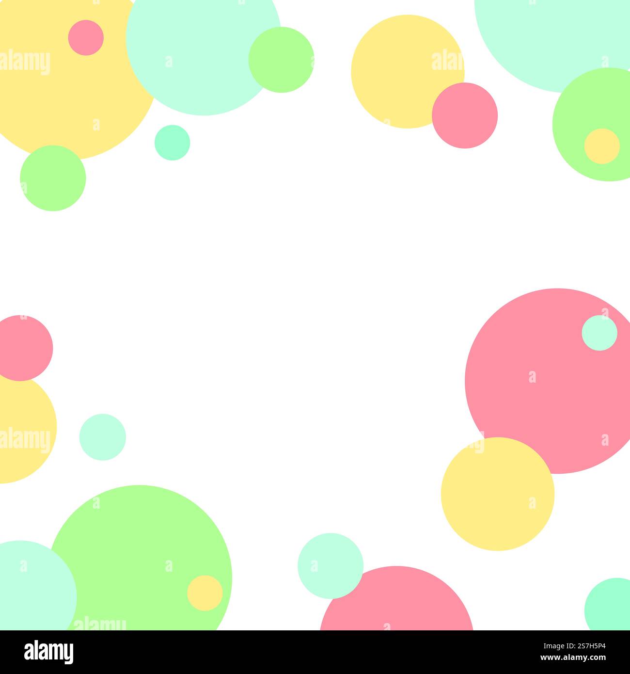Colorful circle frame. Pastel tone decoration. Bright overlapping ...