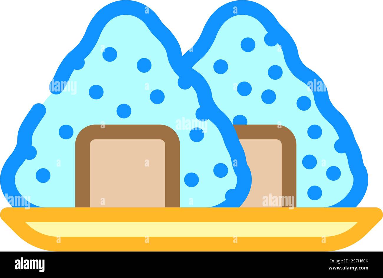 onigiri japanese food color icon vector. onigiri japanese food sign ...