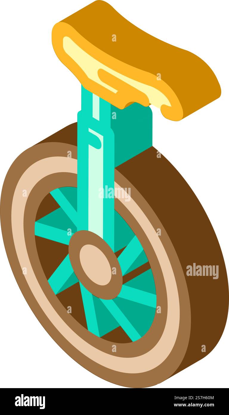 unicycle carnival vintage show isometric icon vector. unicycle carnival ...