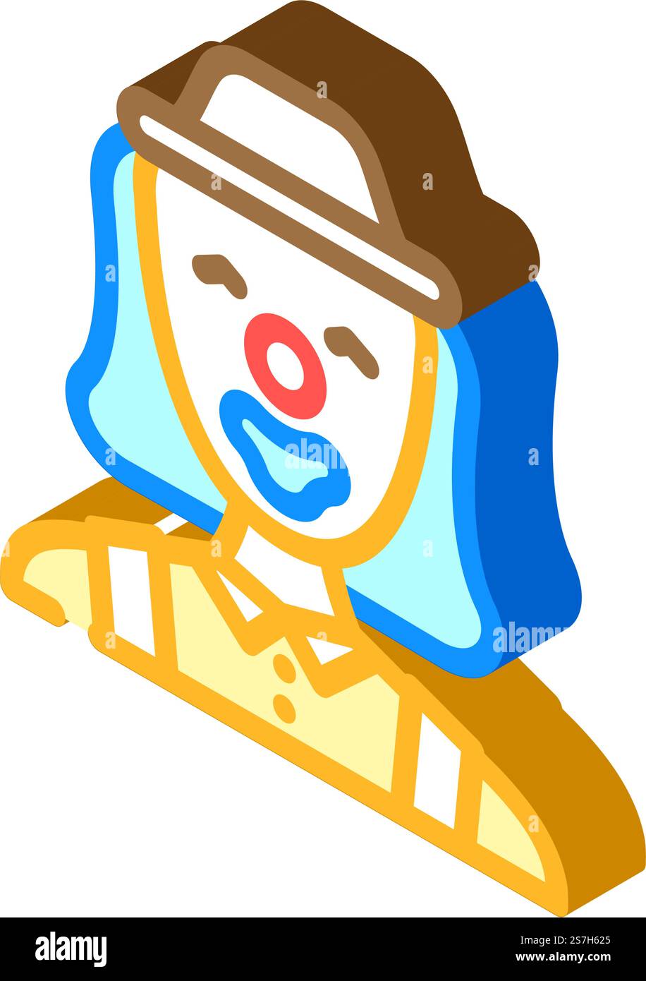 clown head show isometric icon vector. clown head show sign. isolated ...