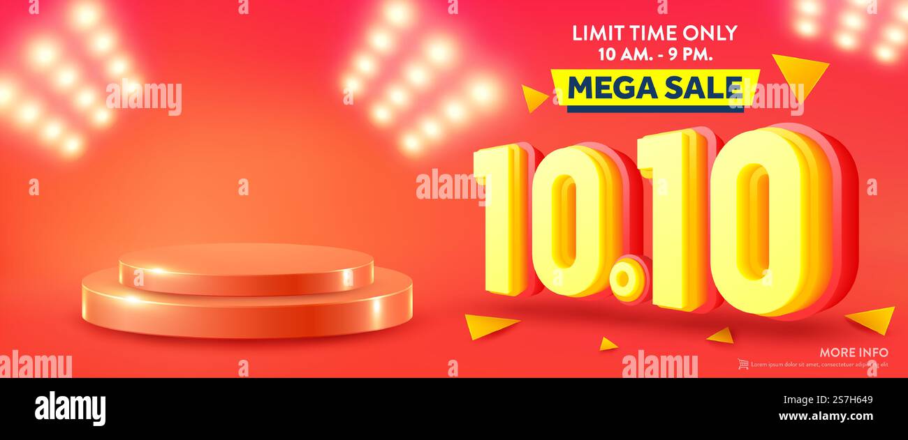 Vector of 10.10 Shopping day Poster or banner with product podium scene ...