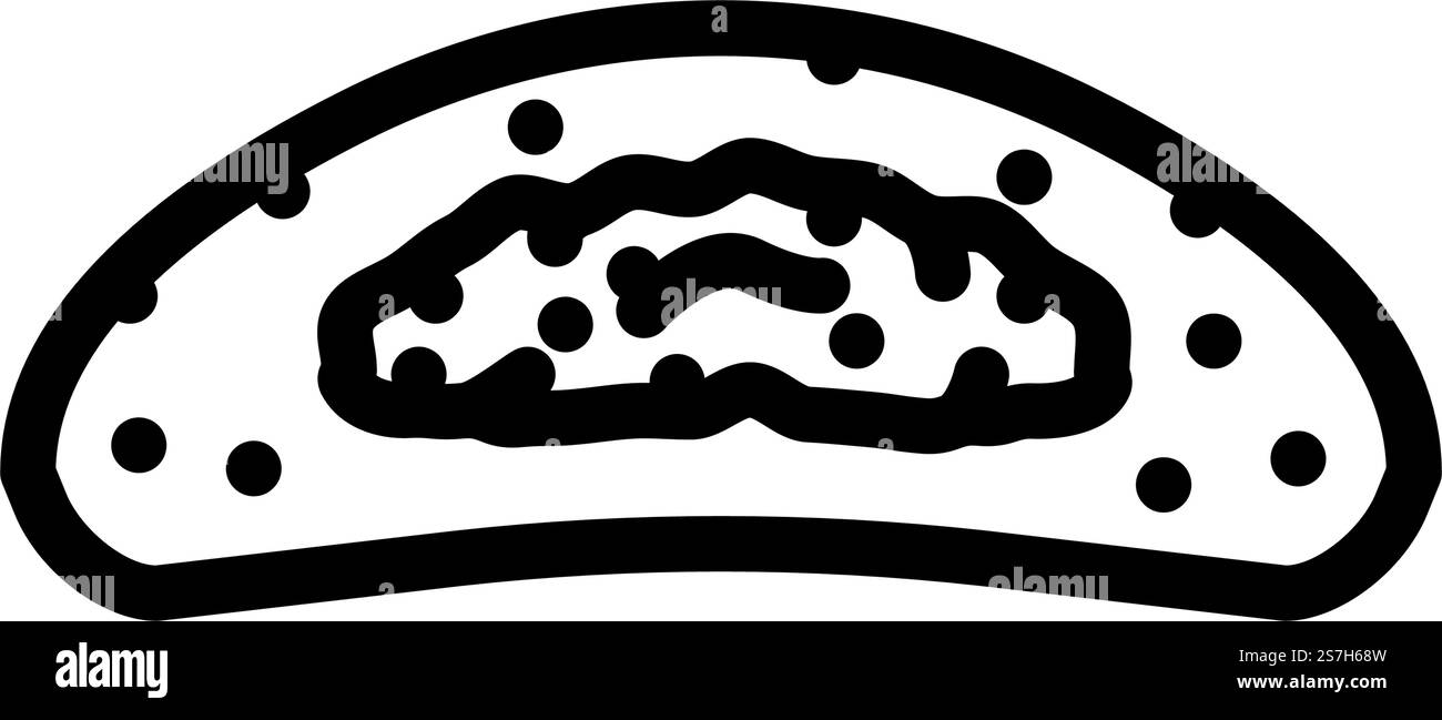 veggie bun food meal line icon vector. veggie bun food meal sign ...