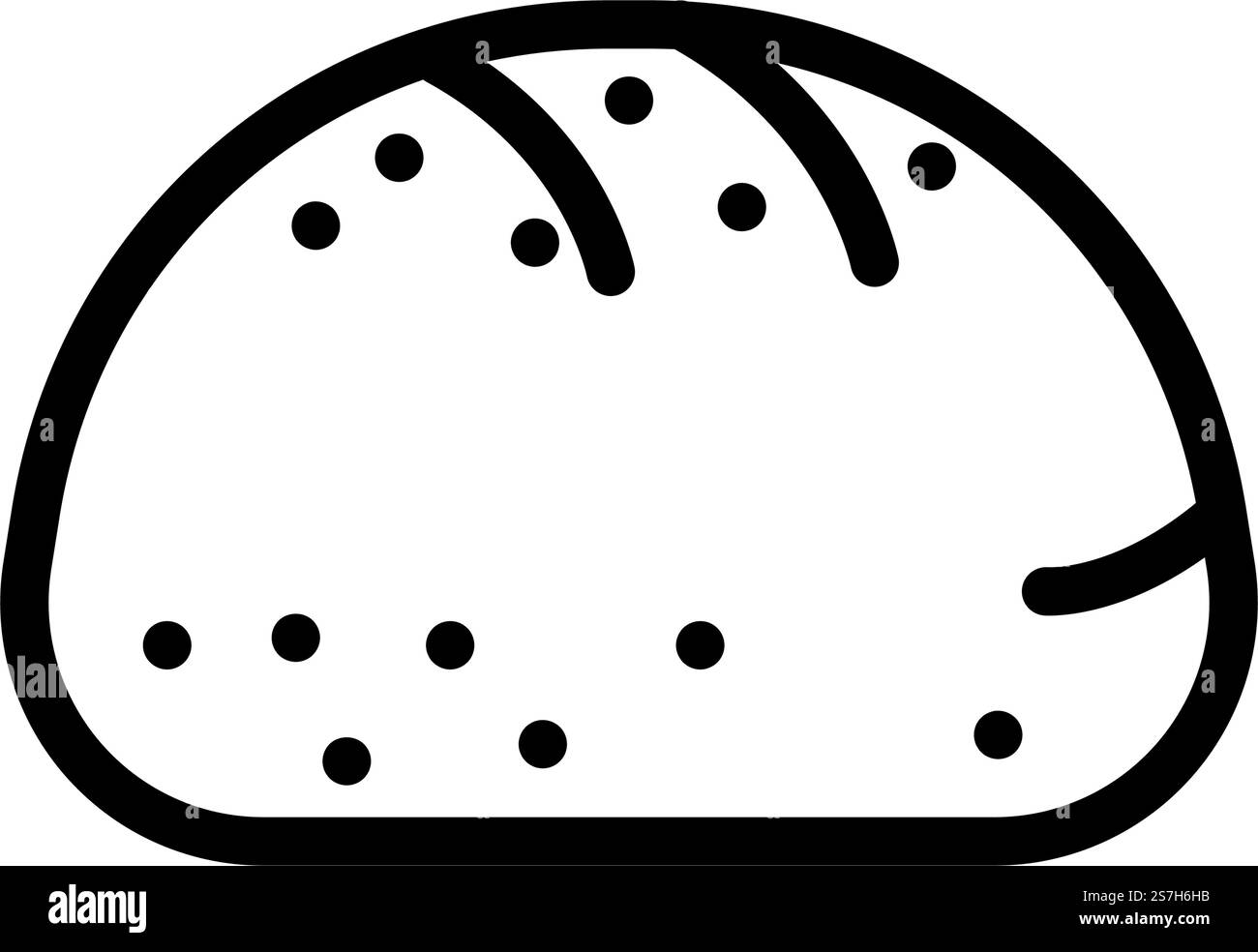 sourdough bun food meal line icon vector. sourdough bun food meal sign ...