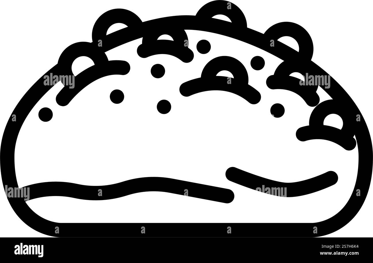 blueberry bun food meal line icon vector. blueberry bun food meal sign ...