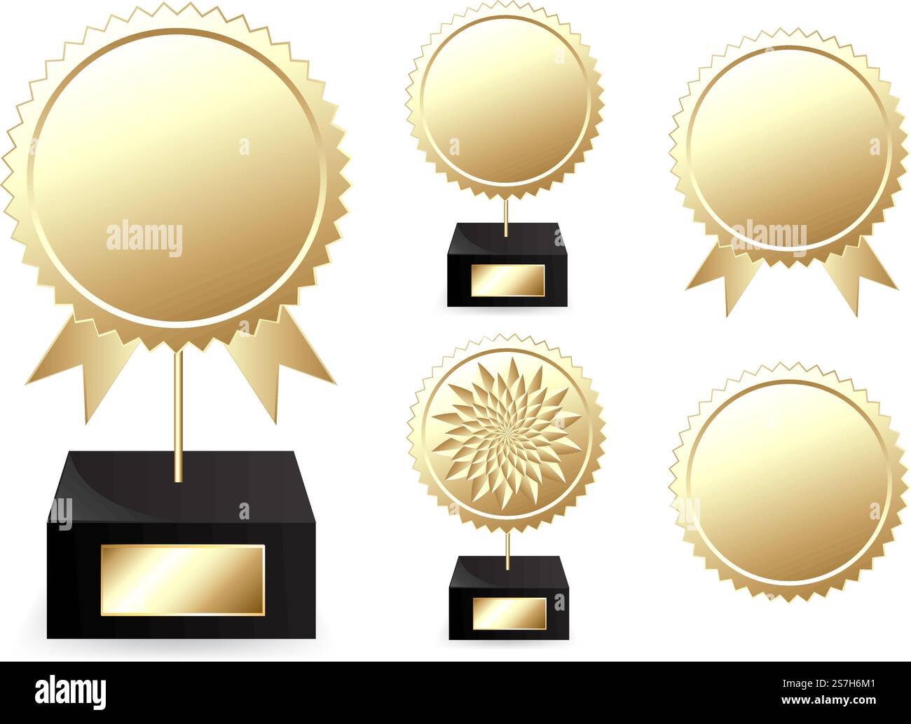 Golden Awards, Isolated On White. Golden Awards Stock Vector Image ...