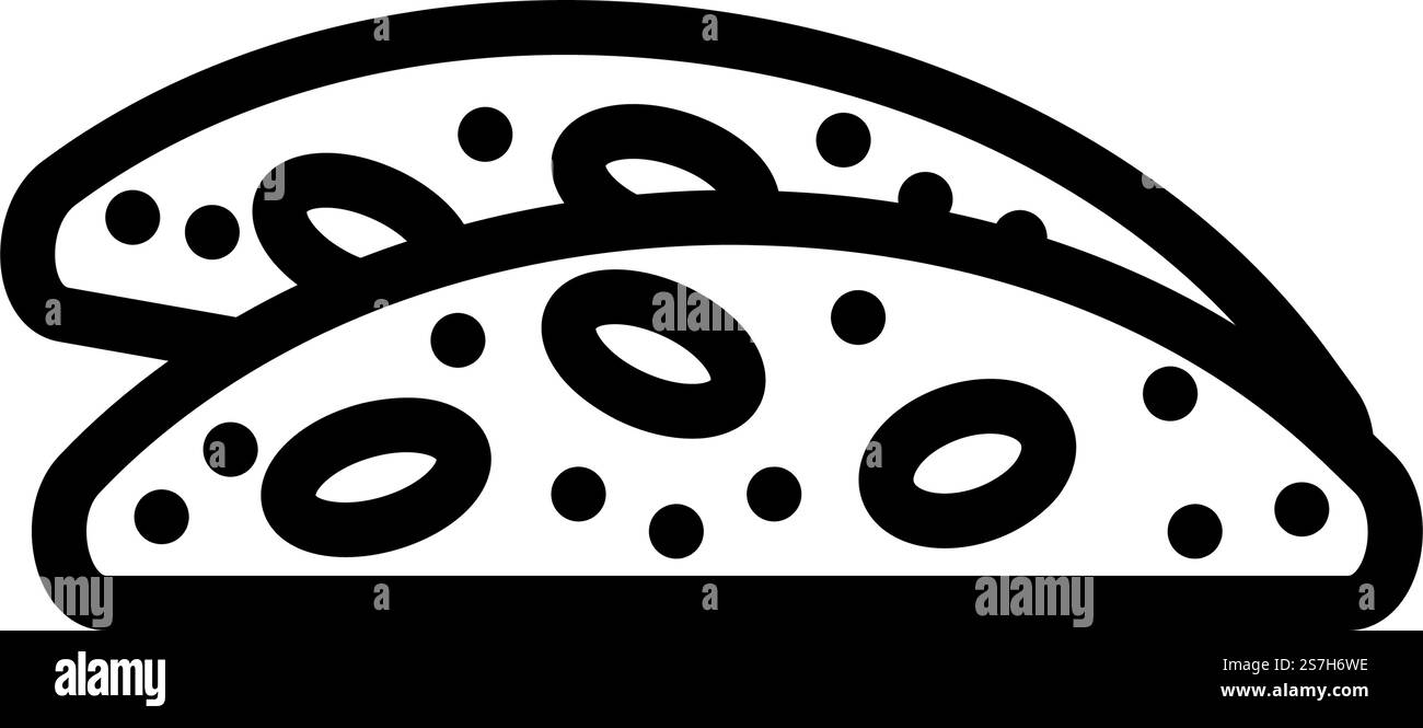 almond biscotti food snack line icon vector. almond biscotti food snack ...