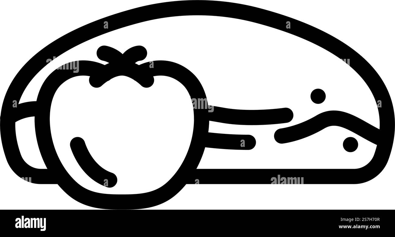 tomato bun food meal line icon vector. tomato bun food meal sign ...