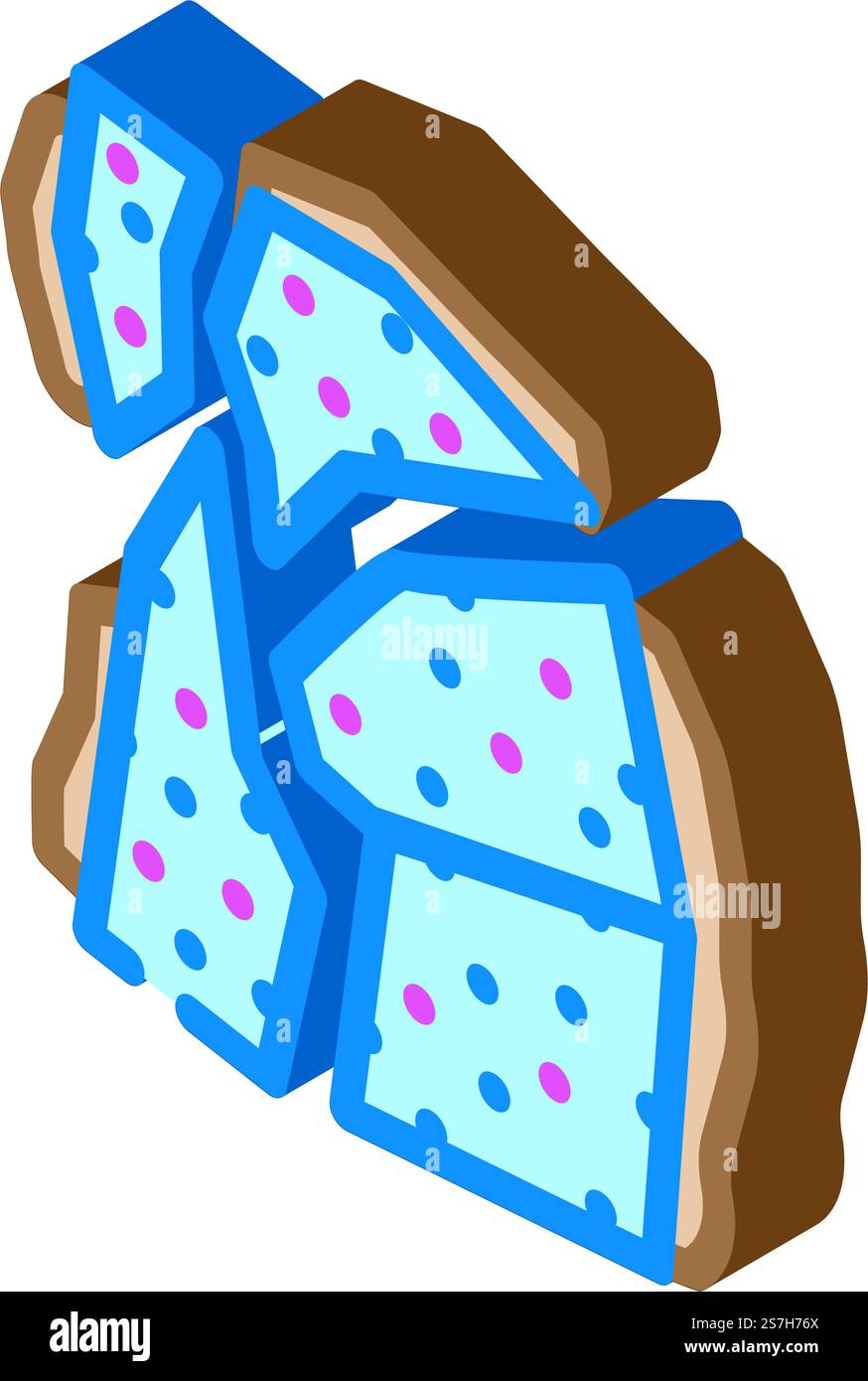 peppermint bark food snack isometric icon vector. peppermint bark food ...