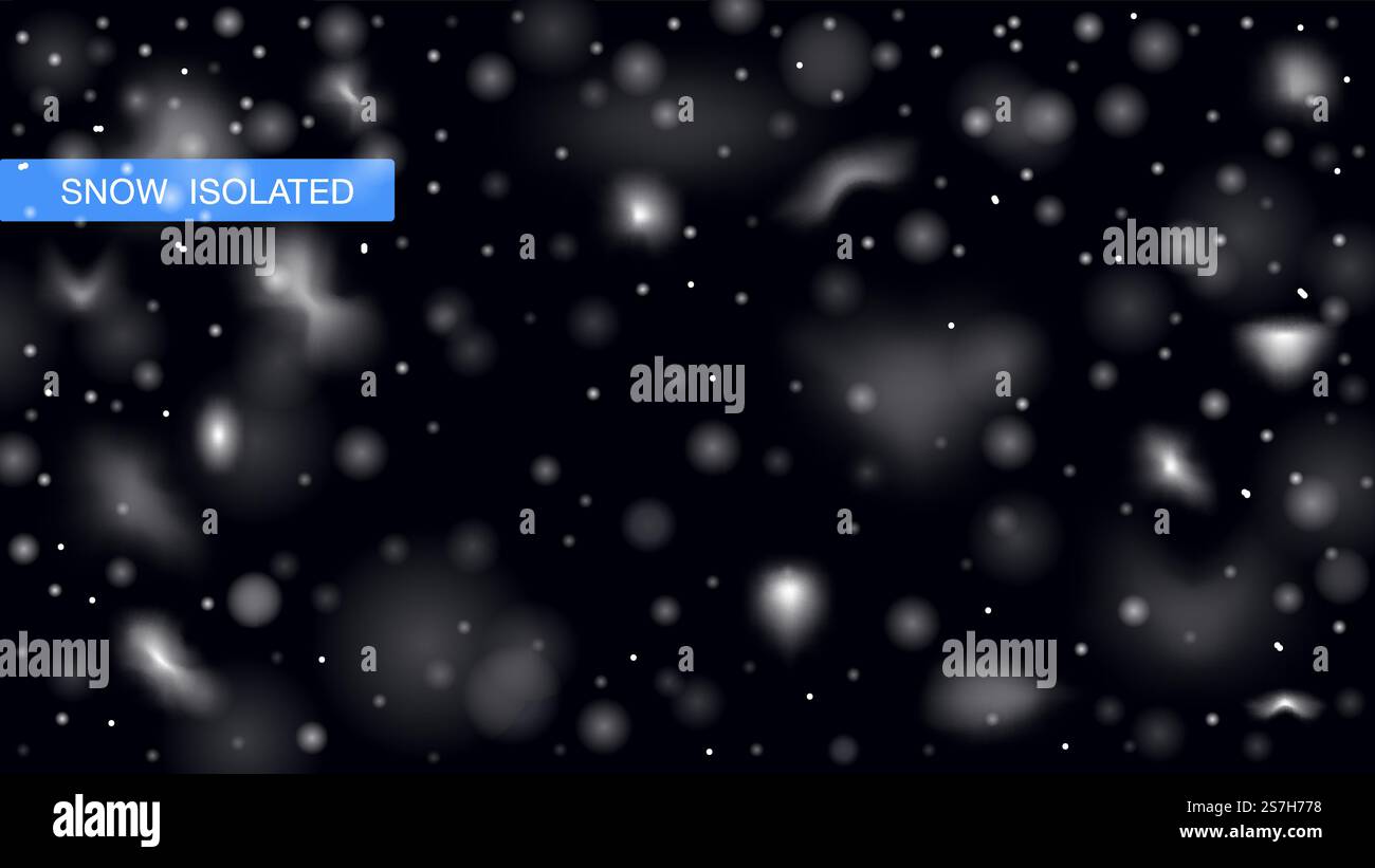 Falling down real snowflakes. Digital realistic heavy snow Isolated on ...