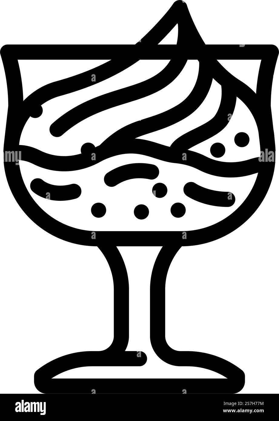 chocolate mousse food snack line icon vector. chocolate mousse food ...