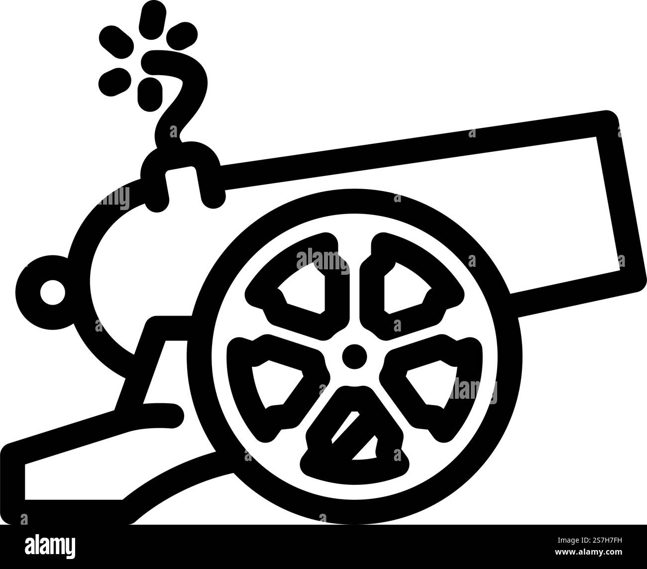 cannon carnival vintage show line icon vector. cannon carnival vintage ...