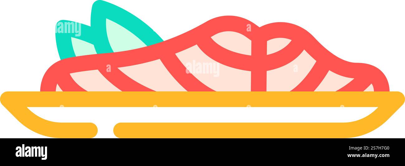 teriyaki salmon japanese food color icon vector. teriyaki salmon ...