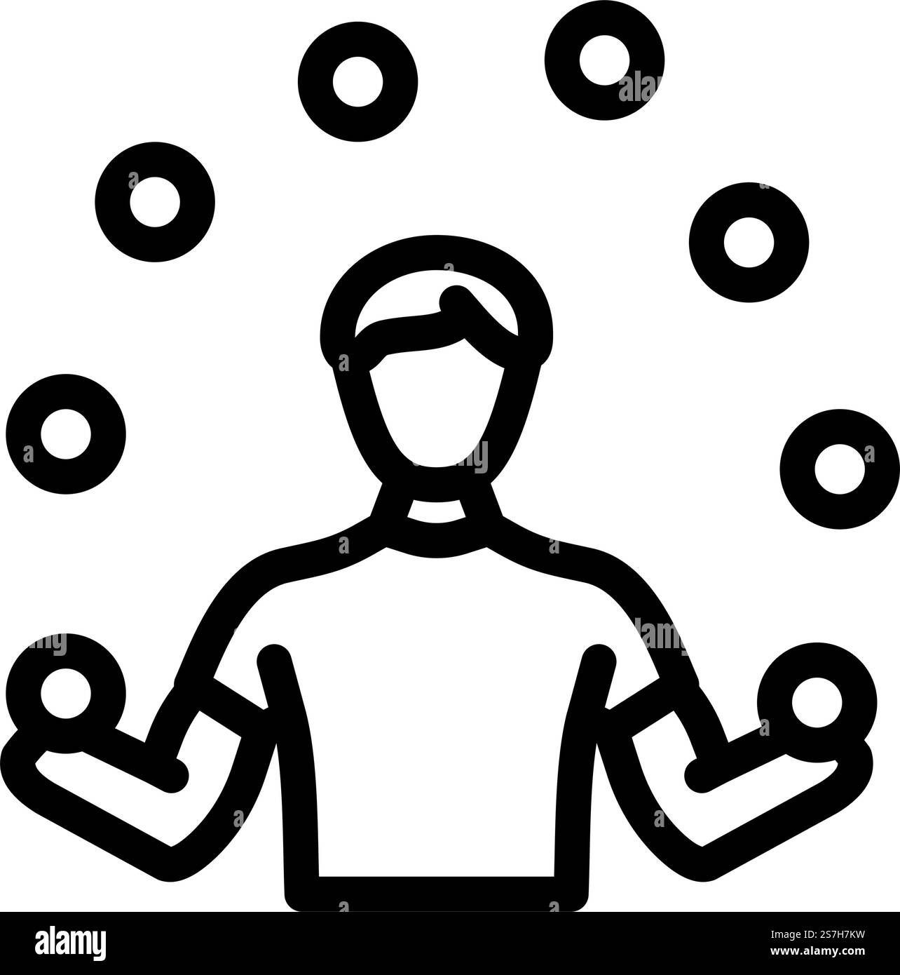 juggler carnival vintage show line icon vector. juggler carnival ...