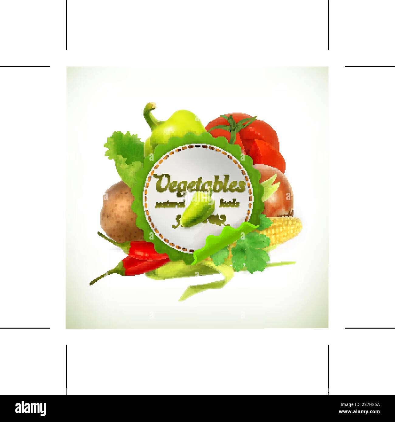 Vegetables, vector label Stock Vector Image & Art - Alamy