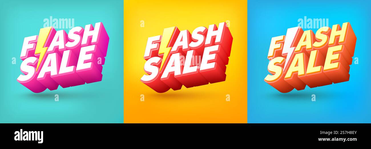 Flash Sale Shopping Poster or banner with Flash icon and text on ...