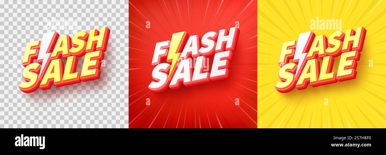 Flash Sale Shopping Poster or banner with Flash icon and text on ...