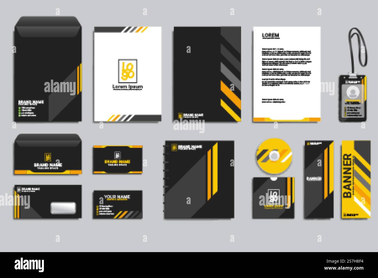 elegant professional business stationery items set Stock Vector Image ...