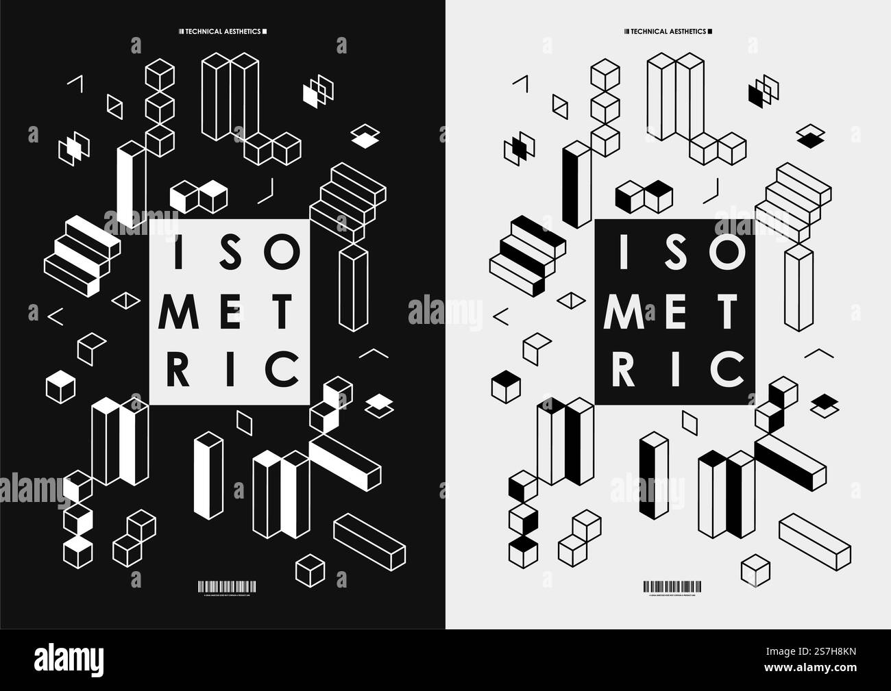 Abstract dark isometric posters for Web Design, Print, Presentation ...