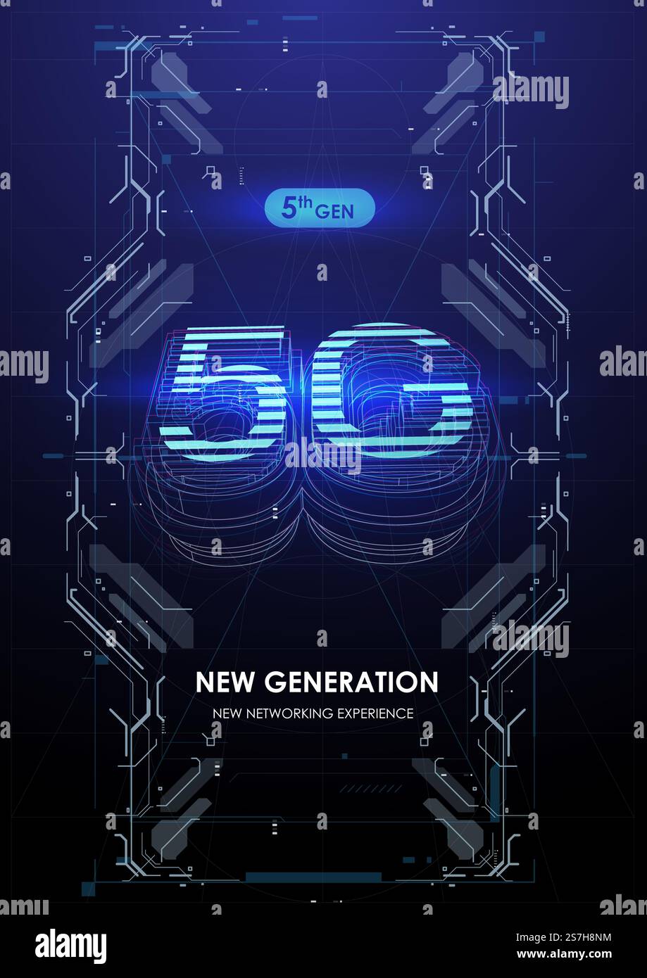 Wireless communication network, abstract image visual. Cyber technology Ai tech wire network ...