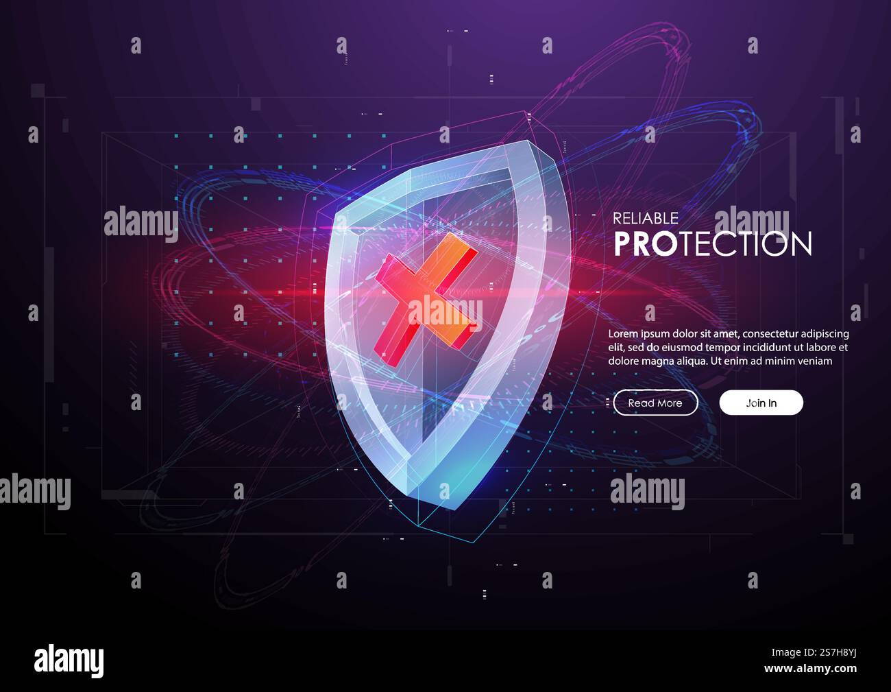 Shield in futuristic style. Protection Business Concept. future ...