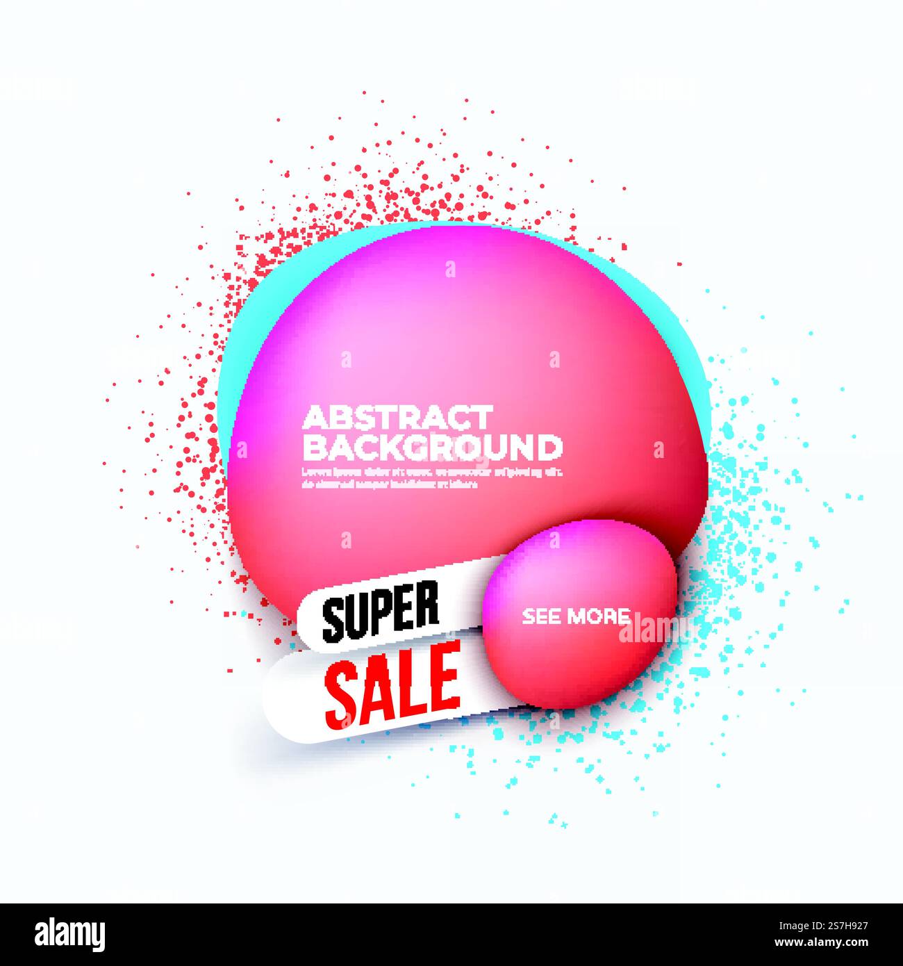 Abstract modern dynamical liquid bubble banners with spray splash ...