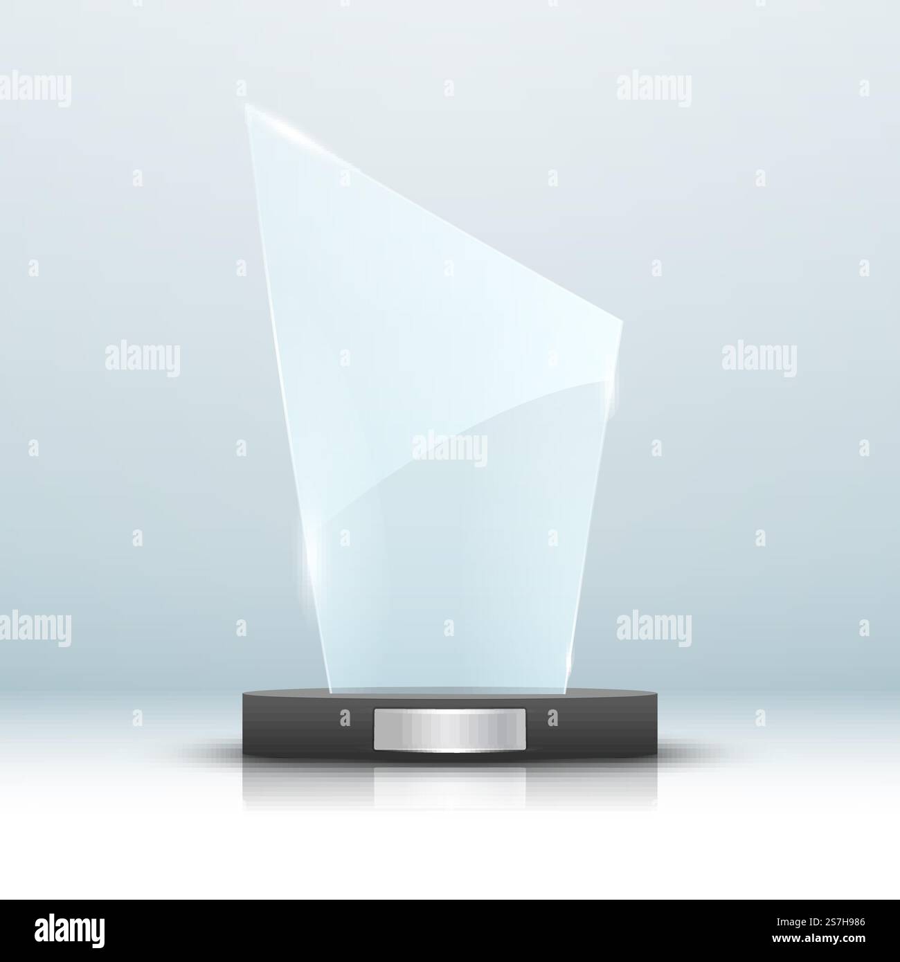 Glass trophy award isolated. Vector blank award on bright background ...