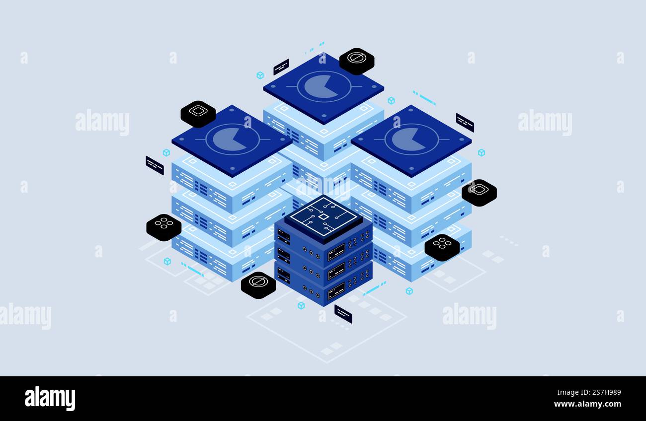 Isometric design concept virtual reality and augmented reality. software development and ...