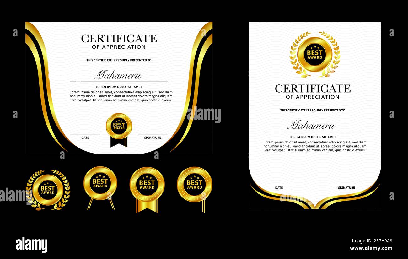 Black certificate border hi-res stock photography and images - Alamy