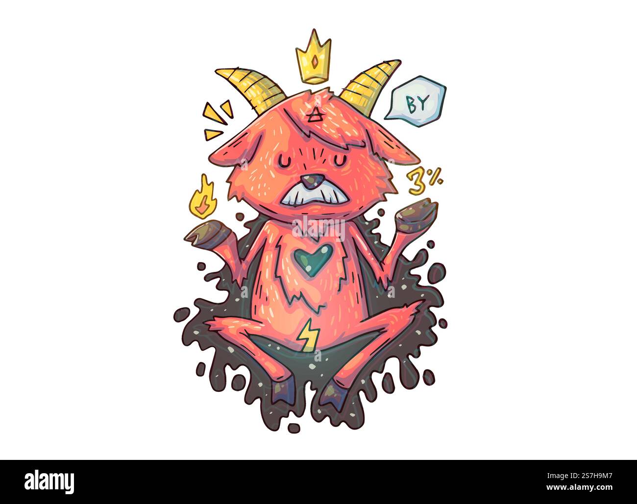 Funny devil. Creative cartoon illustration. Picture for print ...