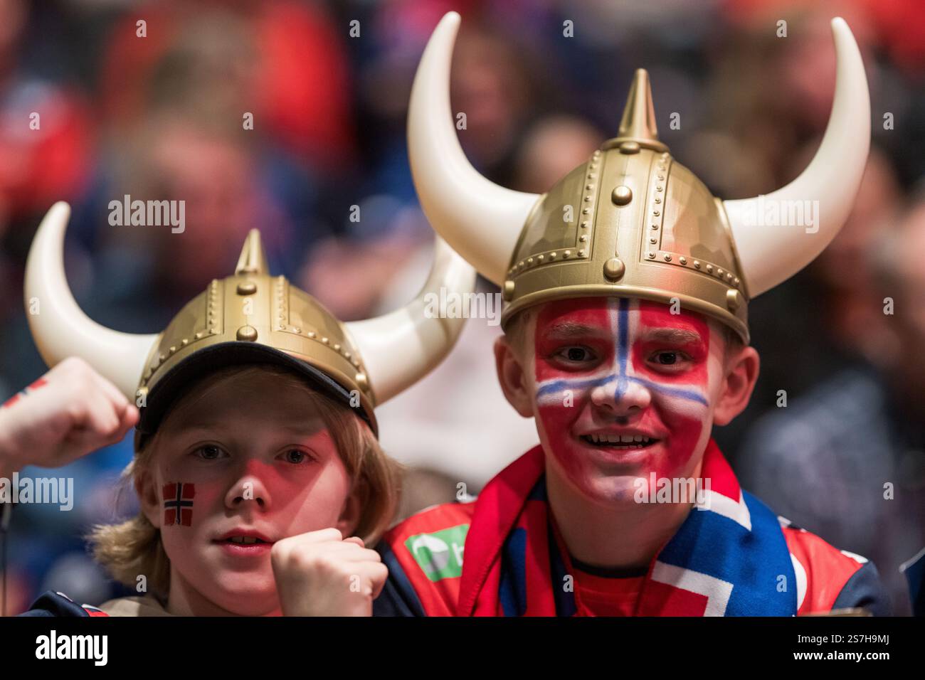 Fans of, Norway. , . ahead of the 2025 IHF World Men's Handball ...