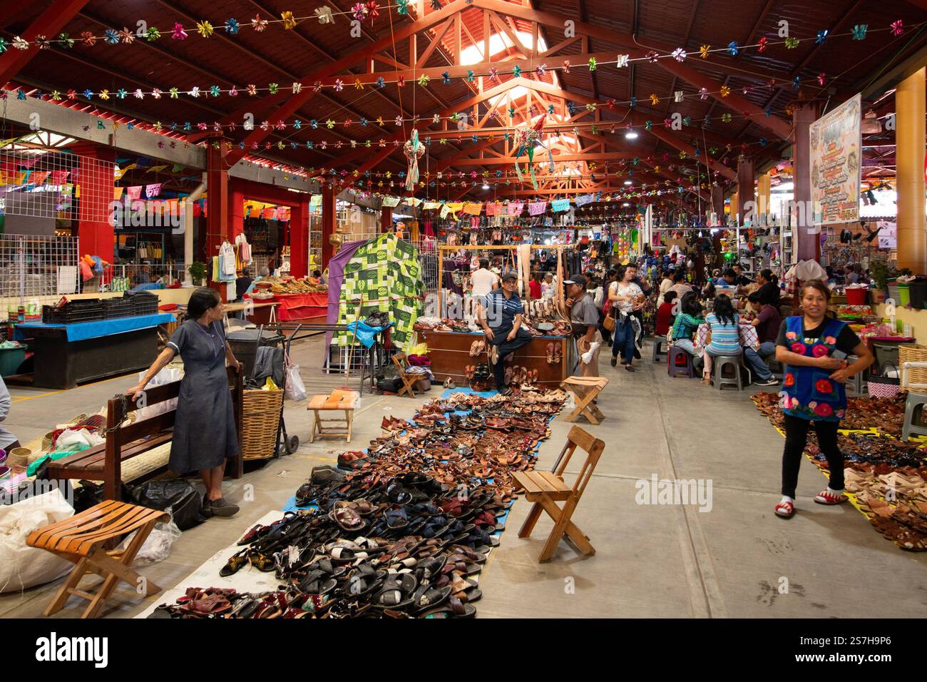 Tlacolula, Mexico; 1st January 2025: Vendor stalls and market ...