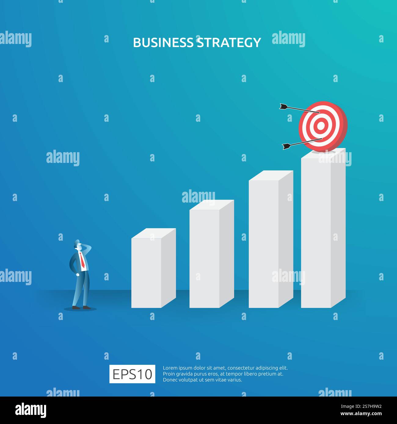 Business concept for goal achievement, vision plan, and management ...