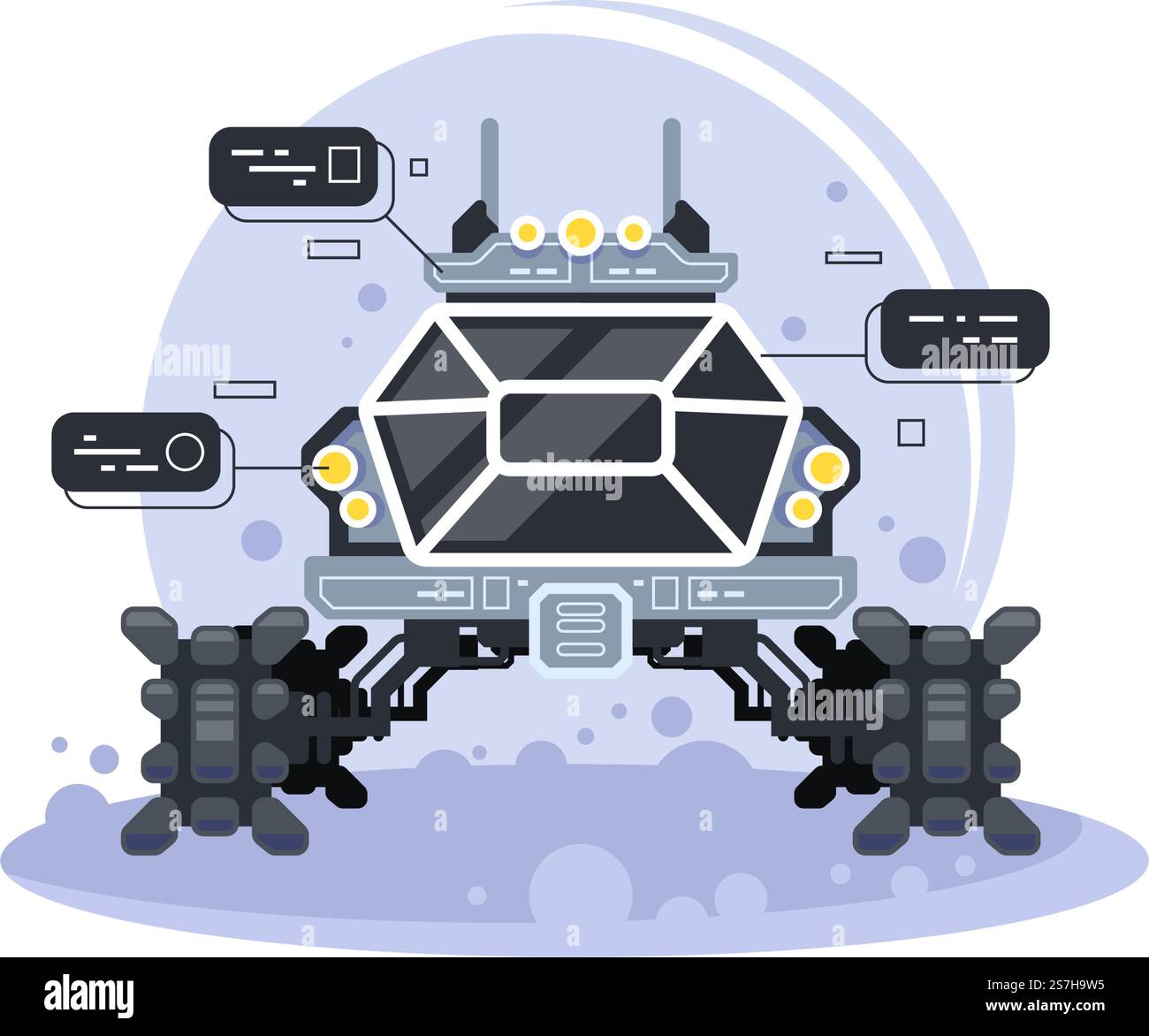 Futuristic lunar rover. Special equipment for space exploration ...