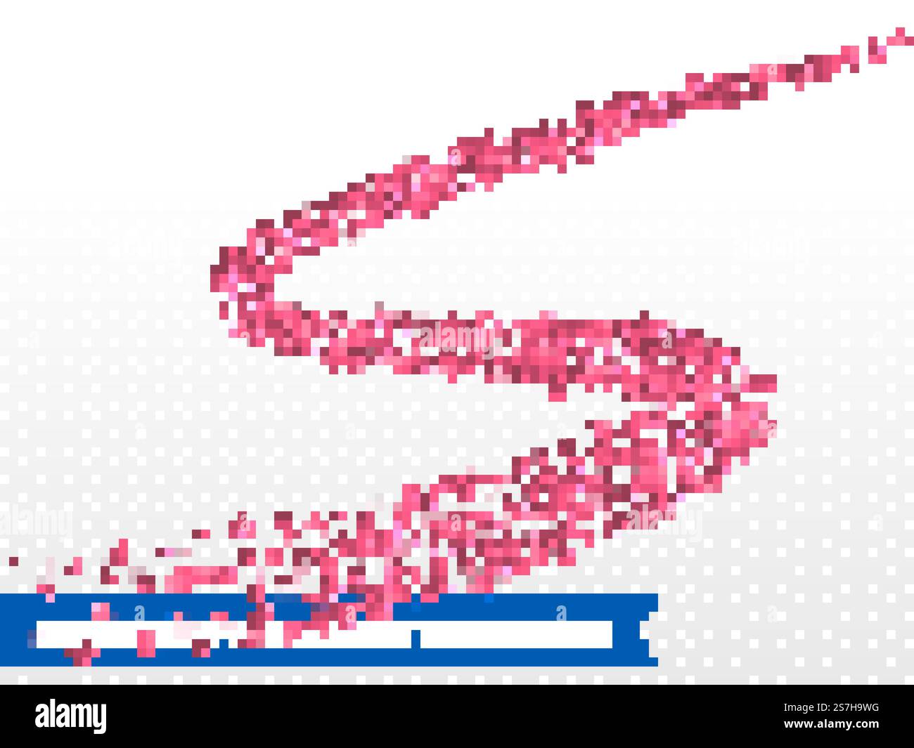 Pink hearts trace or vector wedding love comet trace confetti trail ...