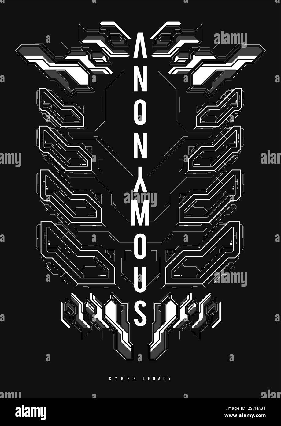 Cyberpunk futuristic poster. Tech Abstract poster template with HUD ...