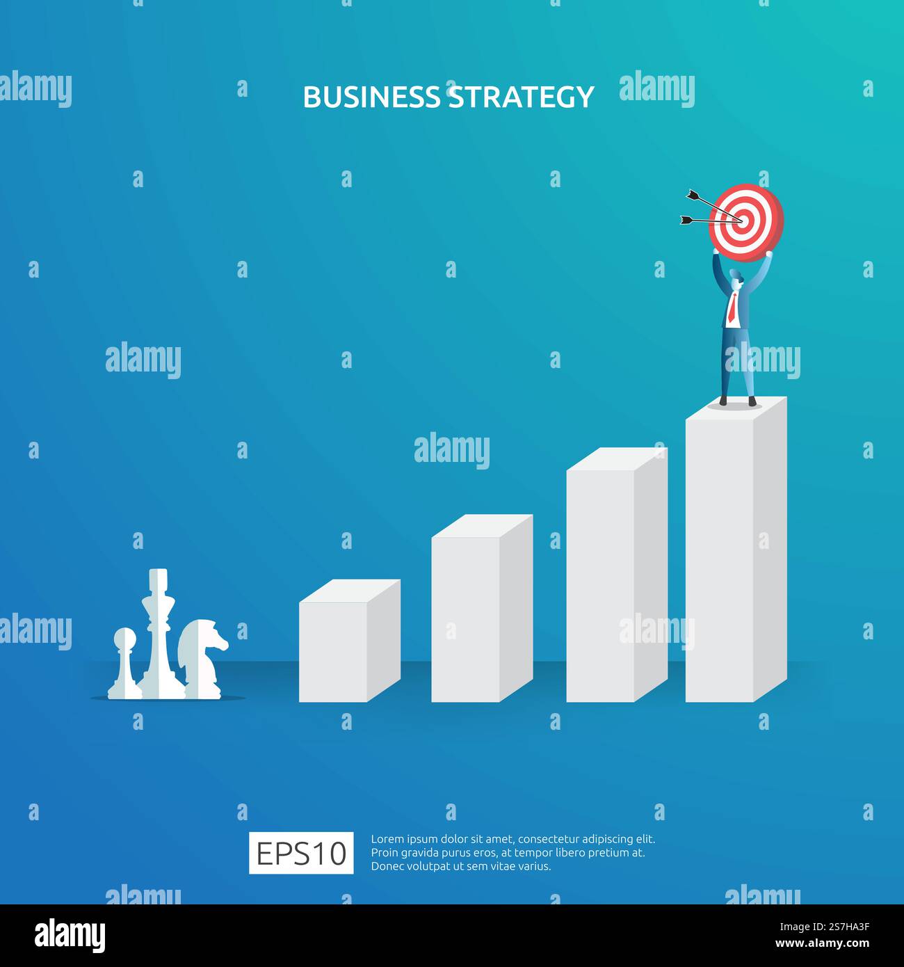 Business concept for goal achievement, vision plan, and management ...