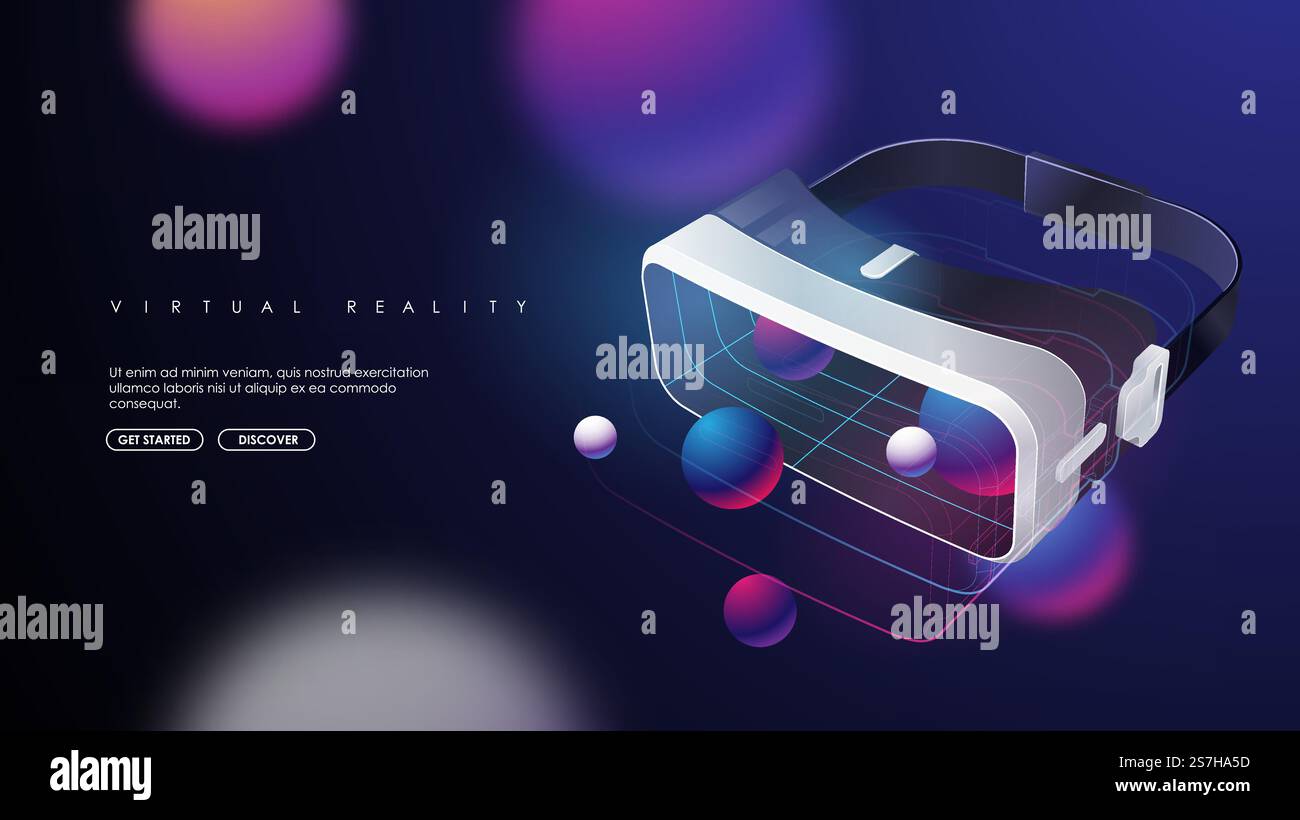 Vr game futuristic helmet and digital glasses augmentation headset ...