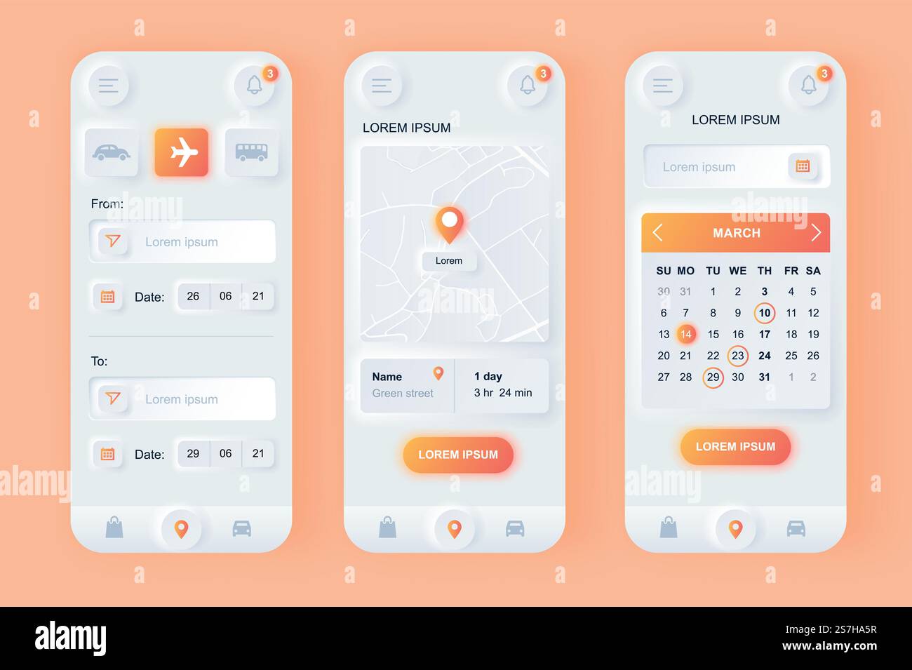 Delivery service unique neomorphic design kit. Express delivery ...
