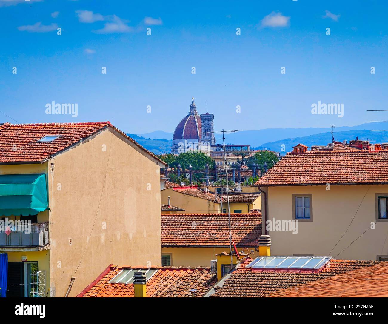 Florence, Tuscany, Italy. Panoramic view of Firenze landscape with ...