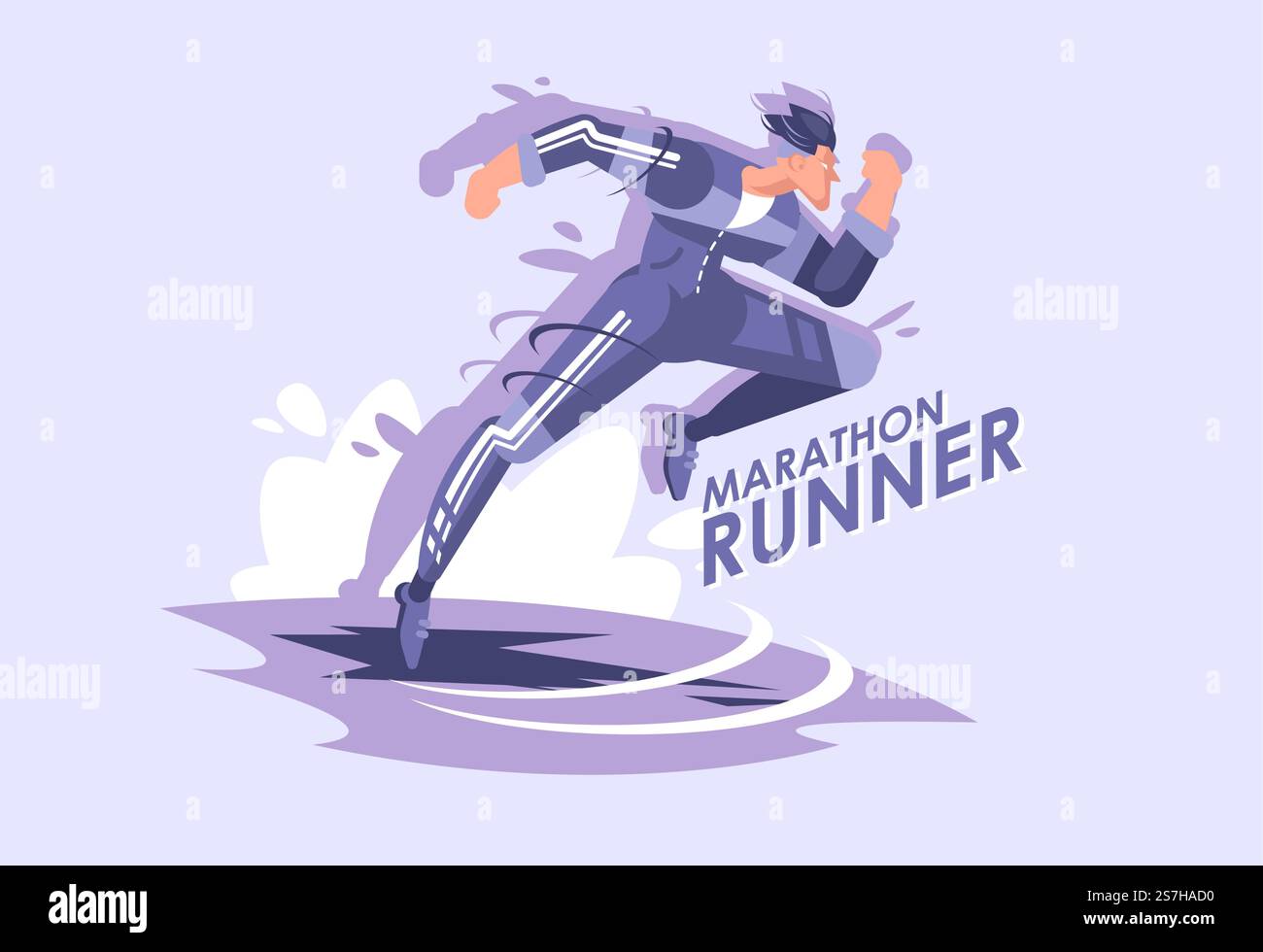 running man vector illustration, a marathon runner in sports uniform ...