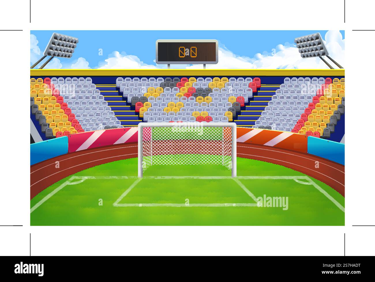 Stadium, football goal vector background Stock Vector Image & Art - Alamy