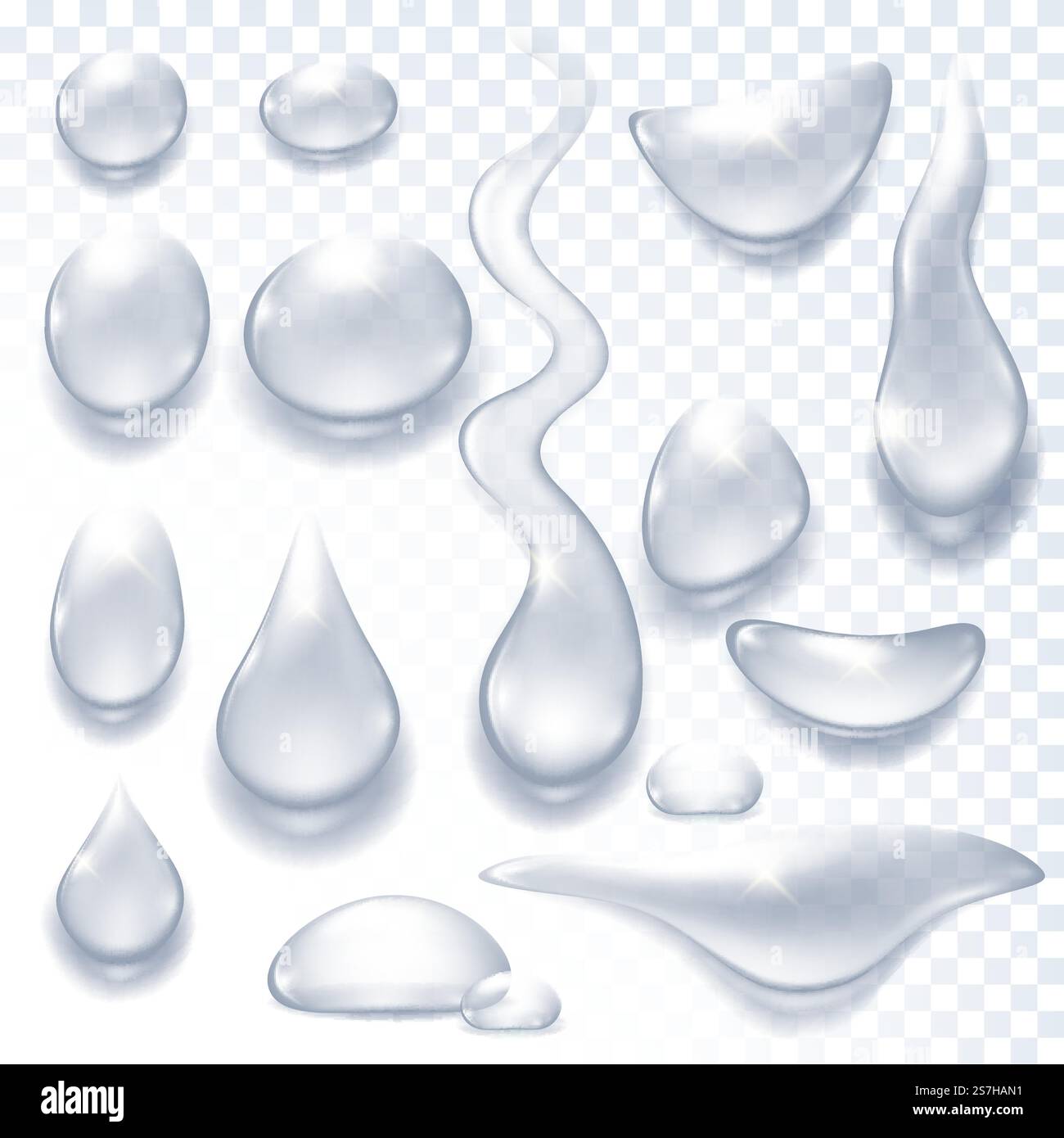 Water drops set realistic vector illustration. Rain tears dew template ...